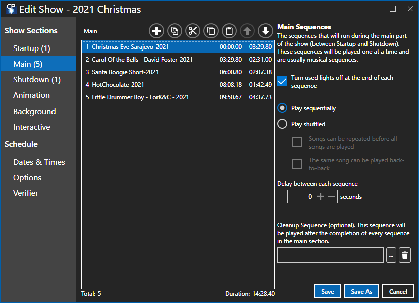 The Light-O-Rama Software Package > Control Panel > Create Shows > Add ...